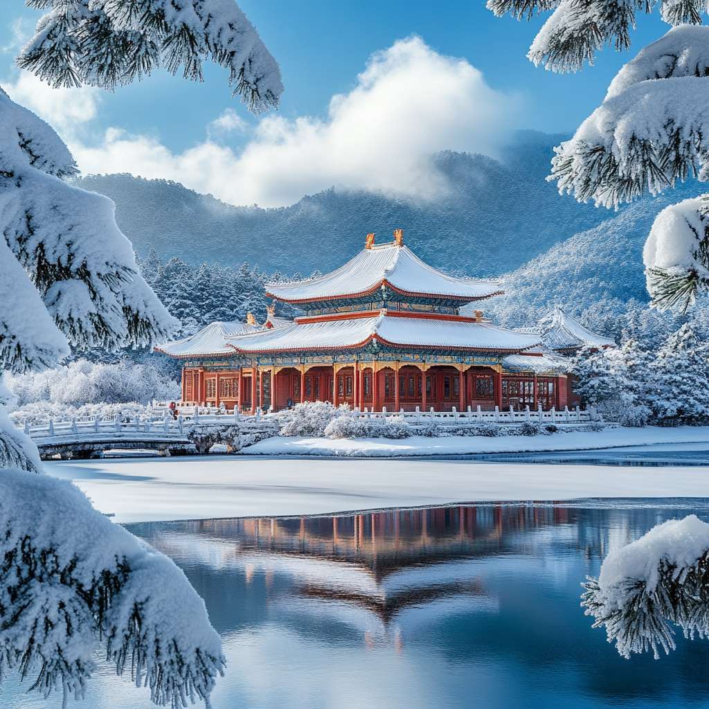 John Guan的作品《太和殿 下雪，全景，威严》 - 新片场AI创作