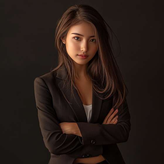 手机用户6195的文生图作品《亚洲女孩，西装职业照，古》 - 新片场AI创作